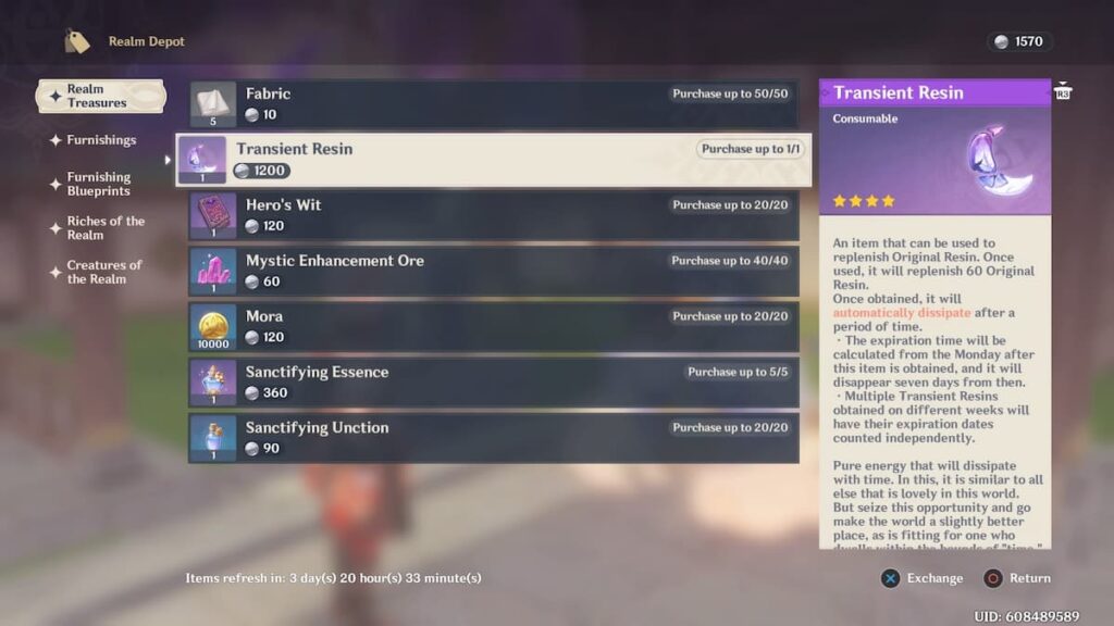 ¿Cómo obtener resina transitoria y qué hace en Genshin Impact ...