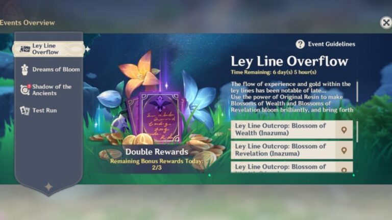 Guía de eventos de desbordamiento de línea ley de Genshin Impact ...